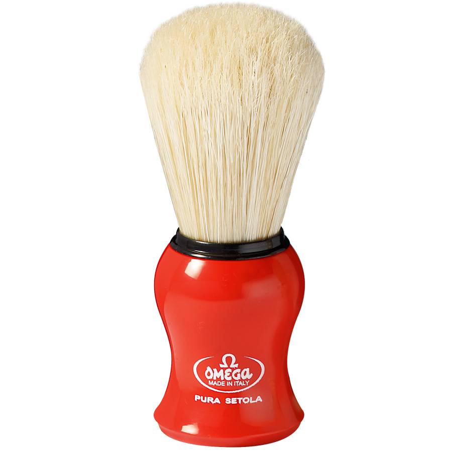 Omega Shaving Soap and Shaving Synthetic Brush Kit (Red/Dark Blue ...