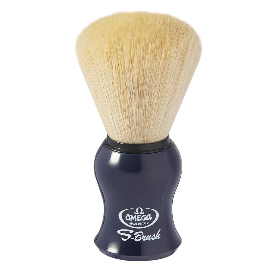 Omega Shaving Soap and Shaving Synthetic Brush Kit (Red/Dark Blue ...