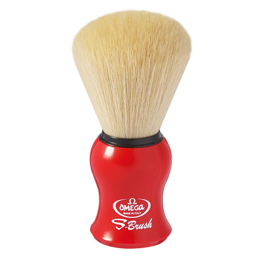 Omega Shaving Soap and Shaving Synthetic Brush Kit (Red/Dark Blue ...
