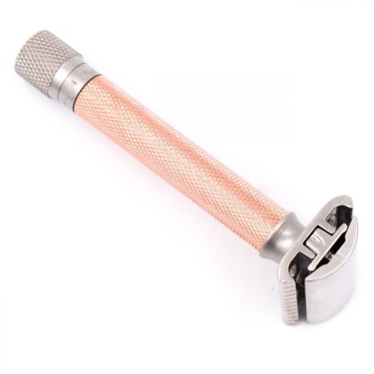 PARKER SHAVING VARIANT ADJUSTABLE DOUBLE EDGE SAFETY RAZOR ROSE GOLD ...