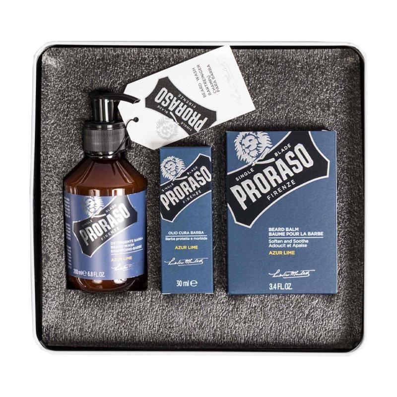 Proraso Vintage Metal Box Beard Care Kit (Azur Lime)