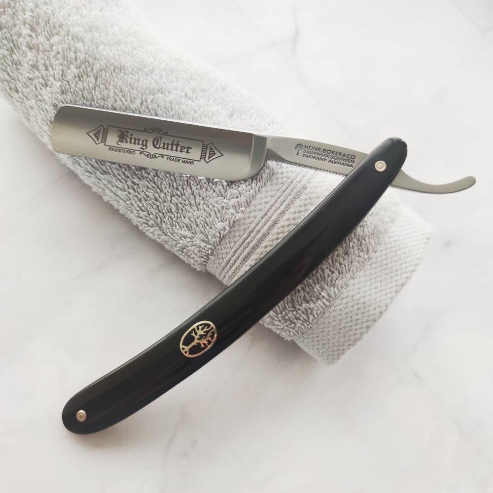 Boker King Cutter 5/8 Straight Razor Carbon Steel Round Point Made in ...