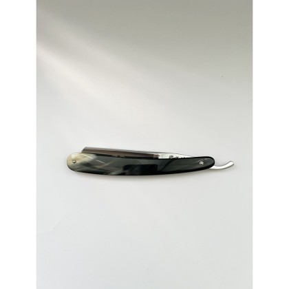 Ralf Aust 6/8 Carbon Steel Round Point Horn Handle Straight Razor Made ...