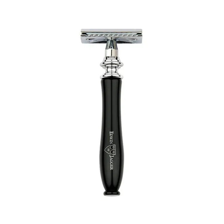 Edwin Jagger Chatsworth Imitation Ebony DE Safety Razor & Feather ...